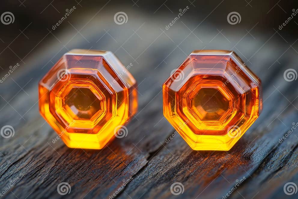 Stunning Amber Hexagonal Objects Stock Image - Image of life, still ...