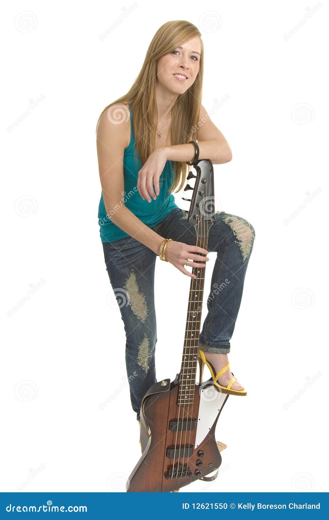 Stunning Bass Player stock photo. Image of player, stunning - 12621550