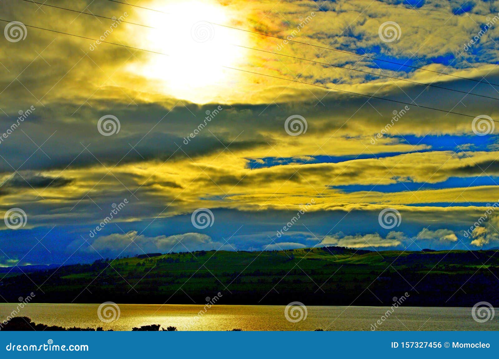 Sunset in the Scottish Highlands Stock Photo - Image of clouds ...