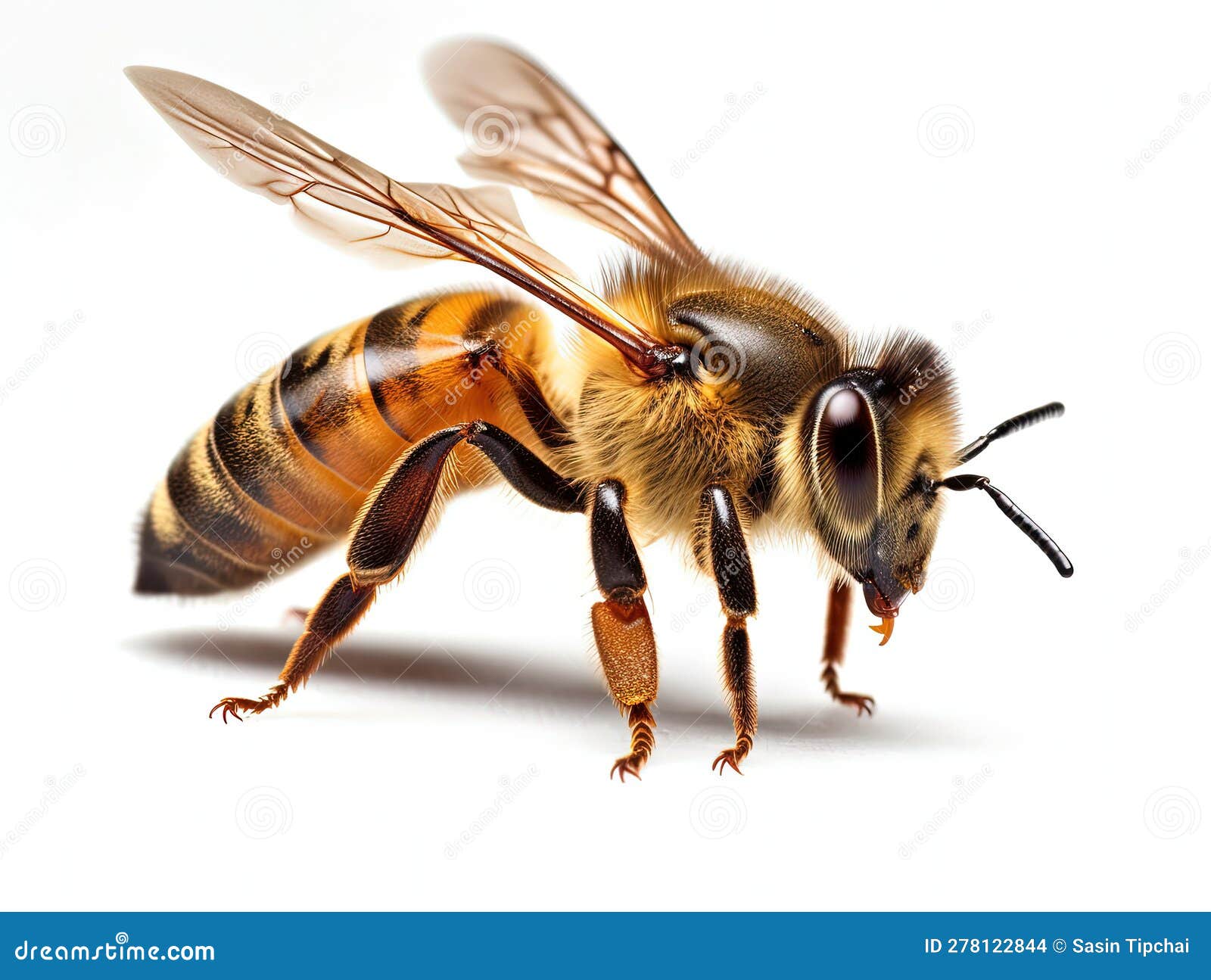 A Stunning Bee is Flying, Isolated on White Background Stock ... A Stunning Bee is Flying, Isolated on White Background Stock ...
