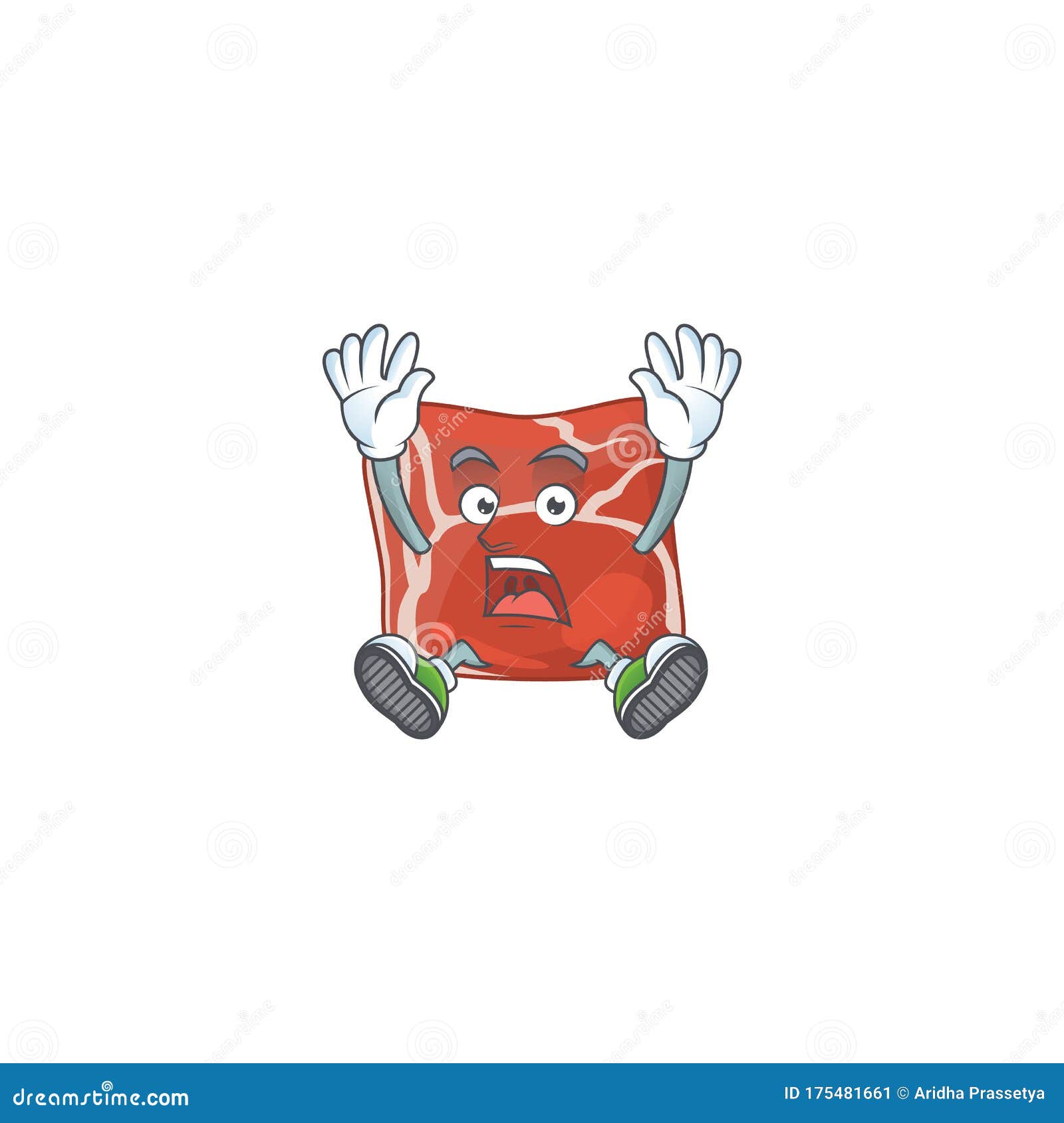 A Stunning Beef Cartoon Character with Happy Face Stock Vector ...