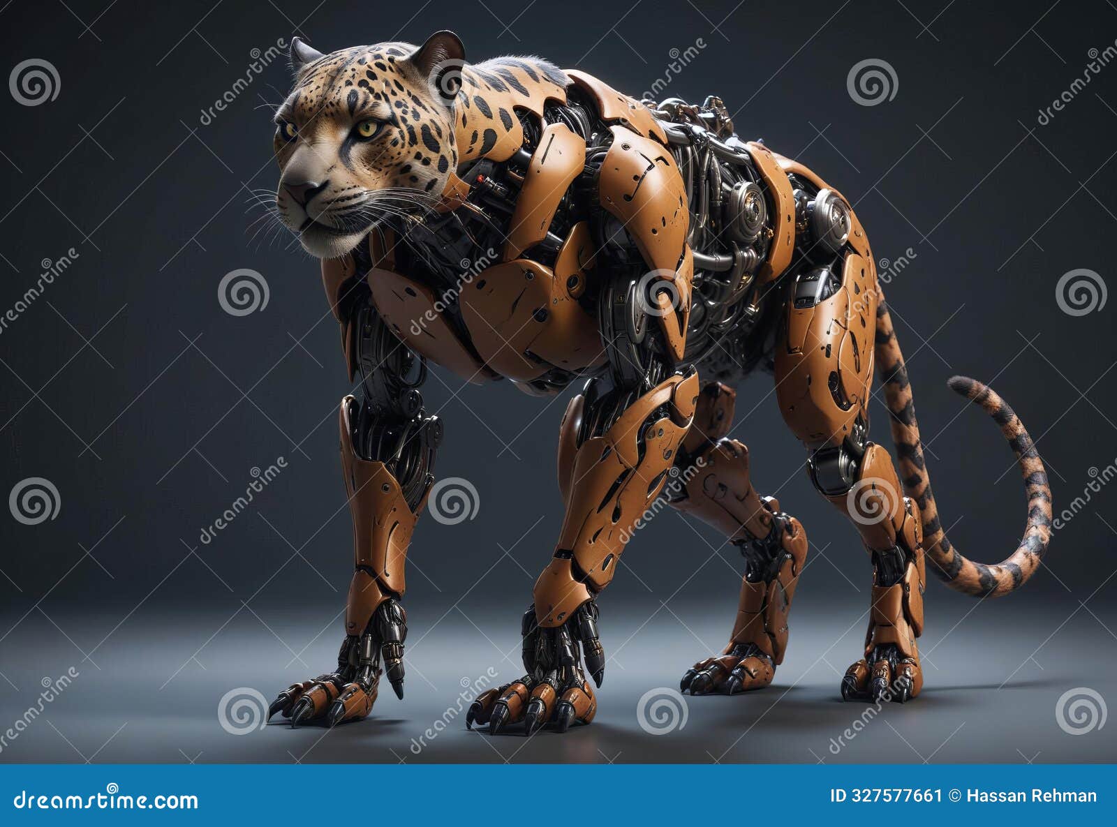 The Stunning Bionic Panther Robot Stock Illustration - Illustration of ...