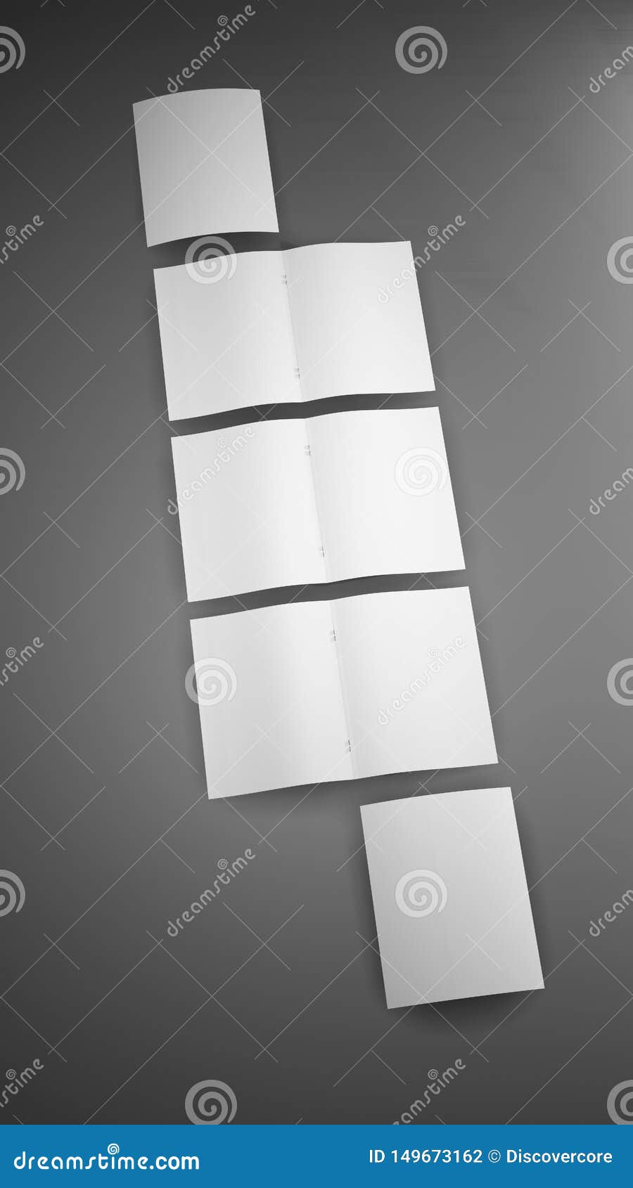 Stunning Blank 8-Page Flat Layout Mock-up Template Stock Illustration ...