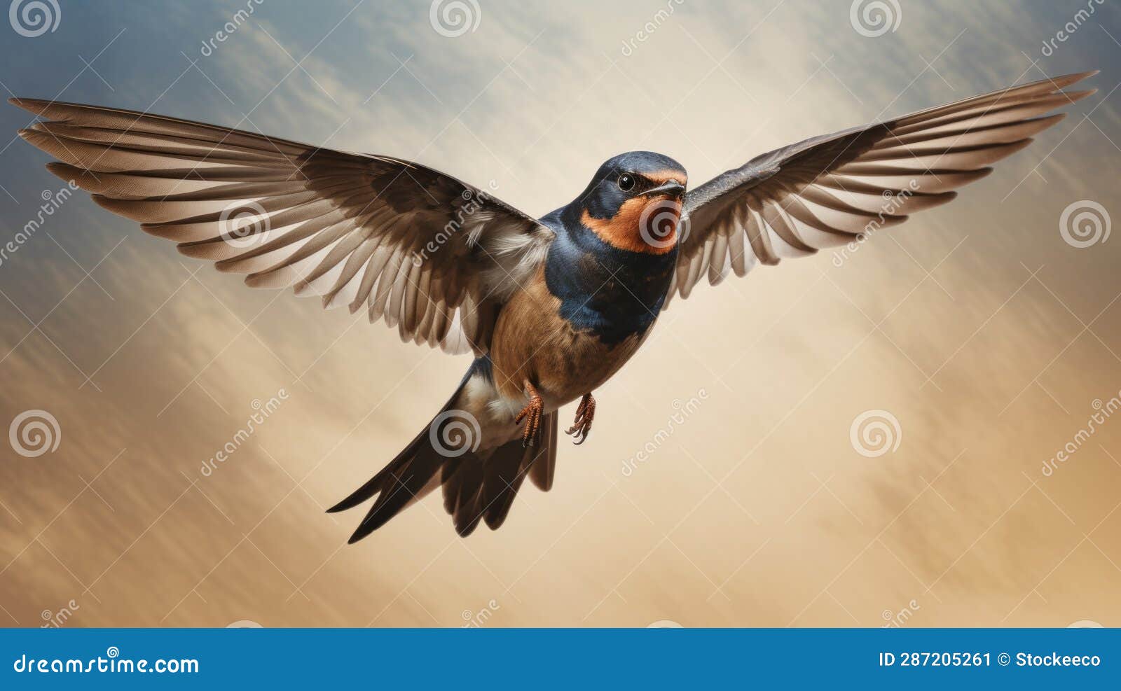 Beautiful Swallow: a Photo Realistic Image of Graceful Flight Stock ...