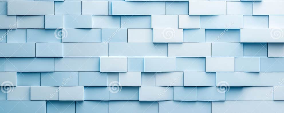 Stunning Blue and White 3D Rendering of Randomly Sized Cuboids Creating ...