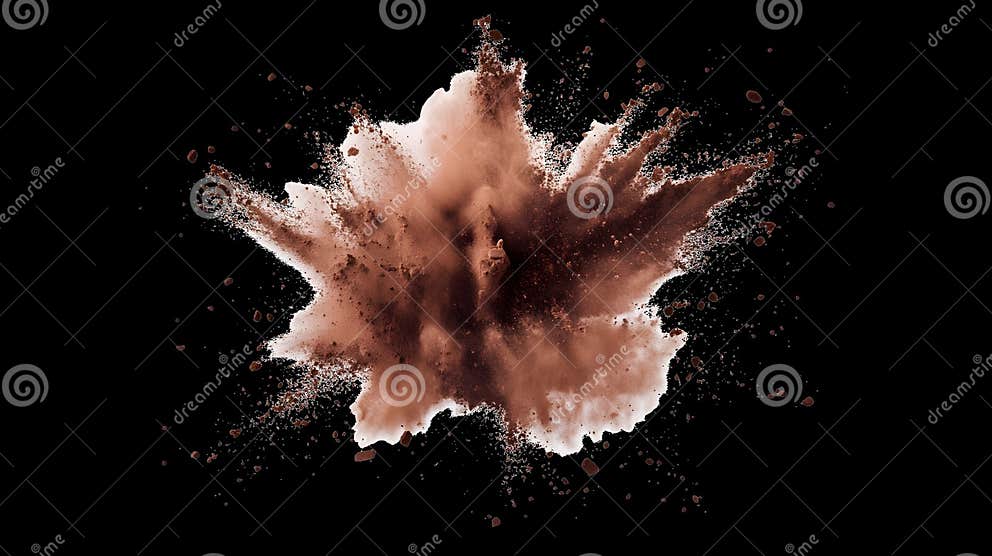 Stunning Brown Powder Explosion Creating a Dramatic Effect on White ...