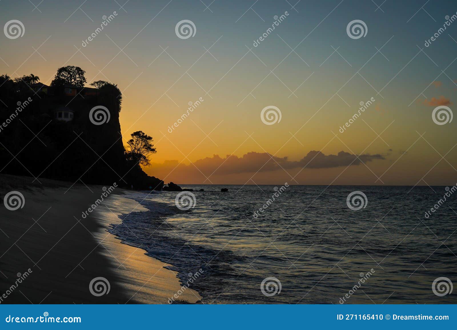 Stunning Caribbean Sunset at Magazine Beach, Grenada Stock Photo ...