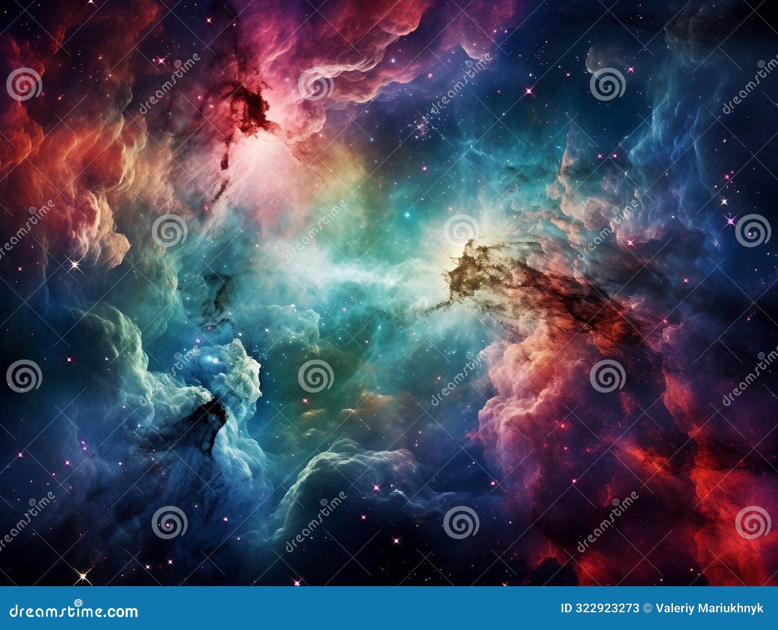 Stunning Celestial Scene with Nebula and Stars. Generative AI Stock ...