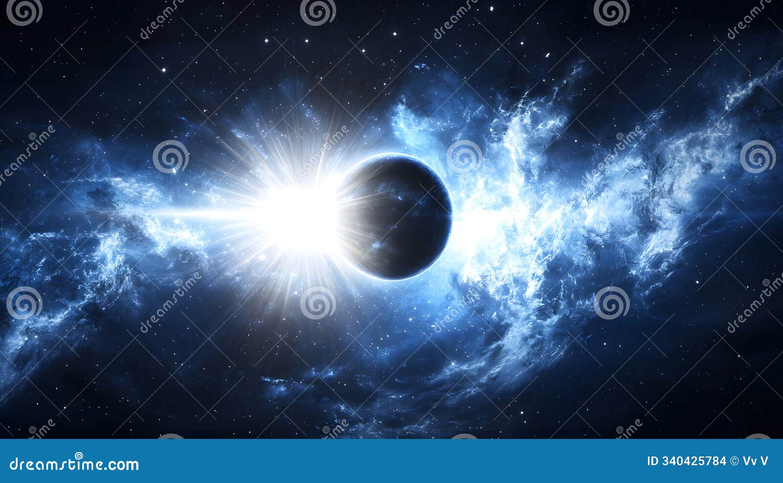 A Stunning Celestial View of a Planet in Space Stock Photo - Image of ...