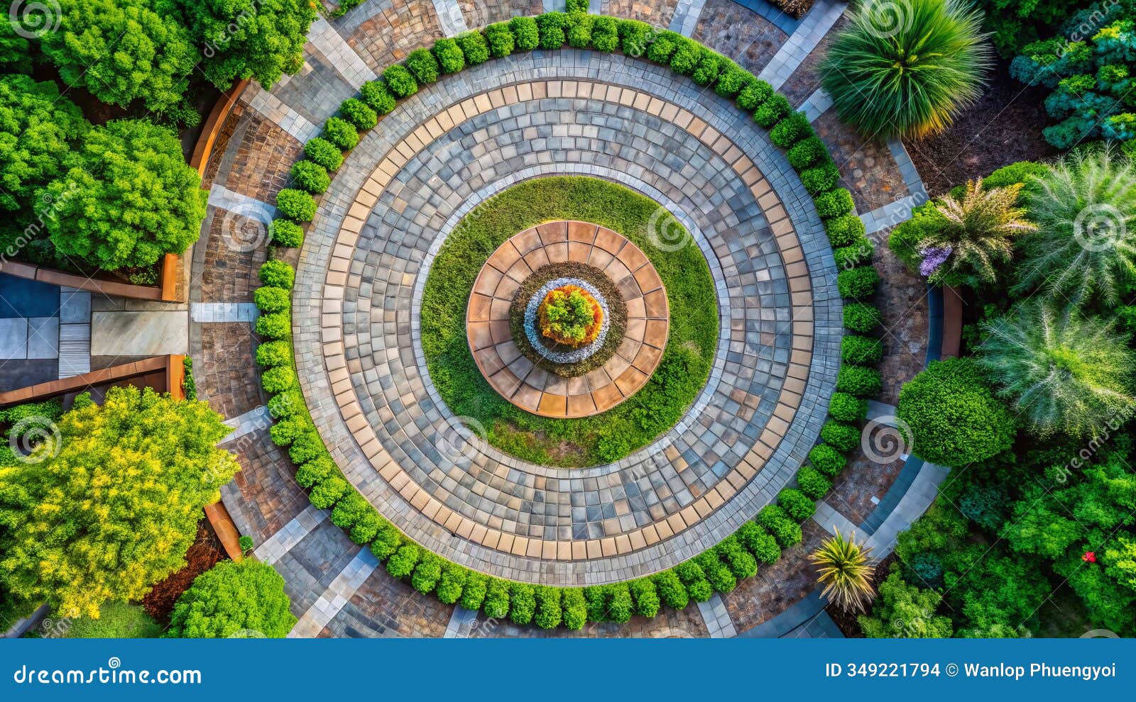 Stunning Circular Paving Design: a Breathtaking Aerial Perspective of a ...