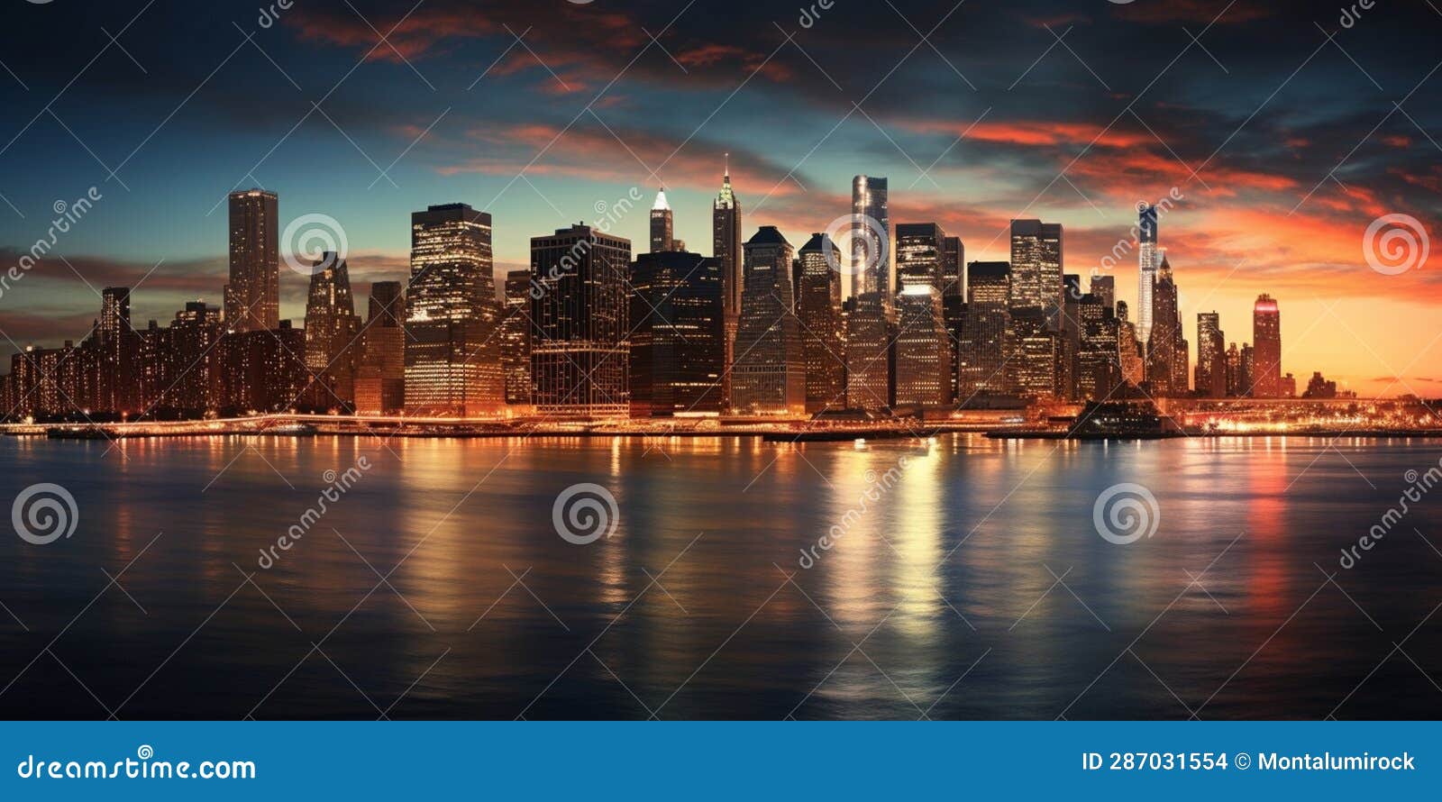 Stunning City Sunset Painting In Artgerm's Superflat Style Stock Photo ...