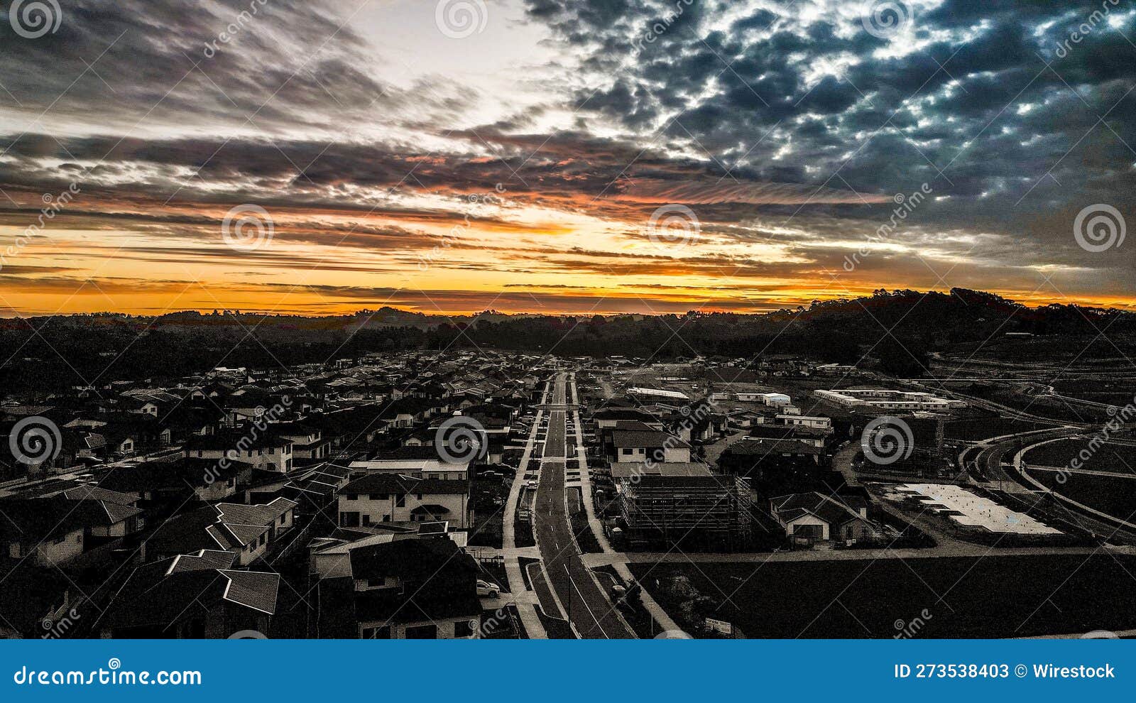 Stunning Cityscape Against the Sunset Sky in Summer Stock Image - Image ...