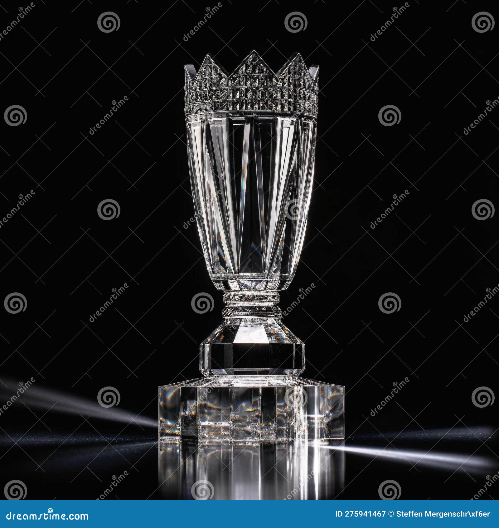 Shimmering Crystal Trophy in the Spotlight Stock Illustration ...