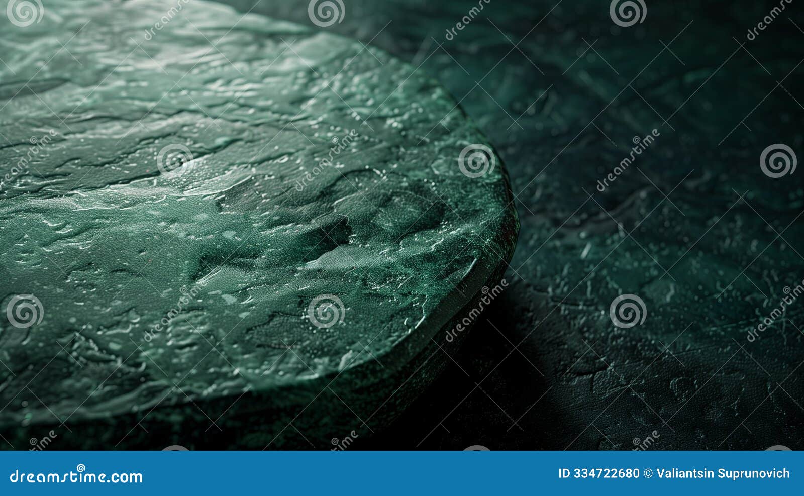 A Stunning Close Up Of A Smooth, Emerald Green Stone On A Dark, Matte ...