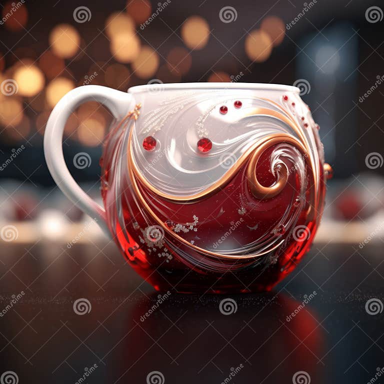 Swirled Mug with Realistic Details and Glimmer Effects Stock ...