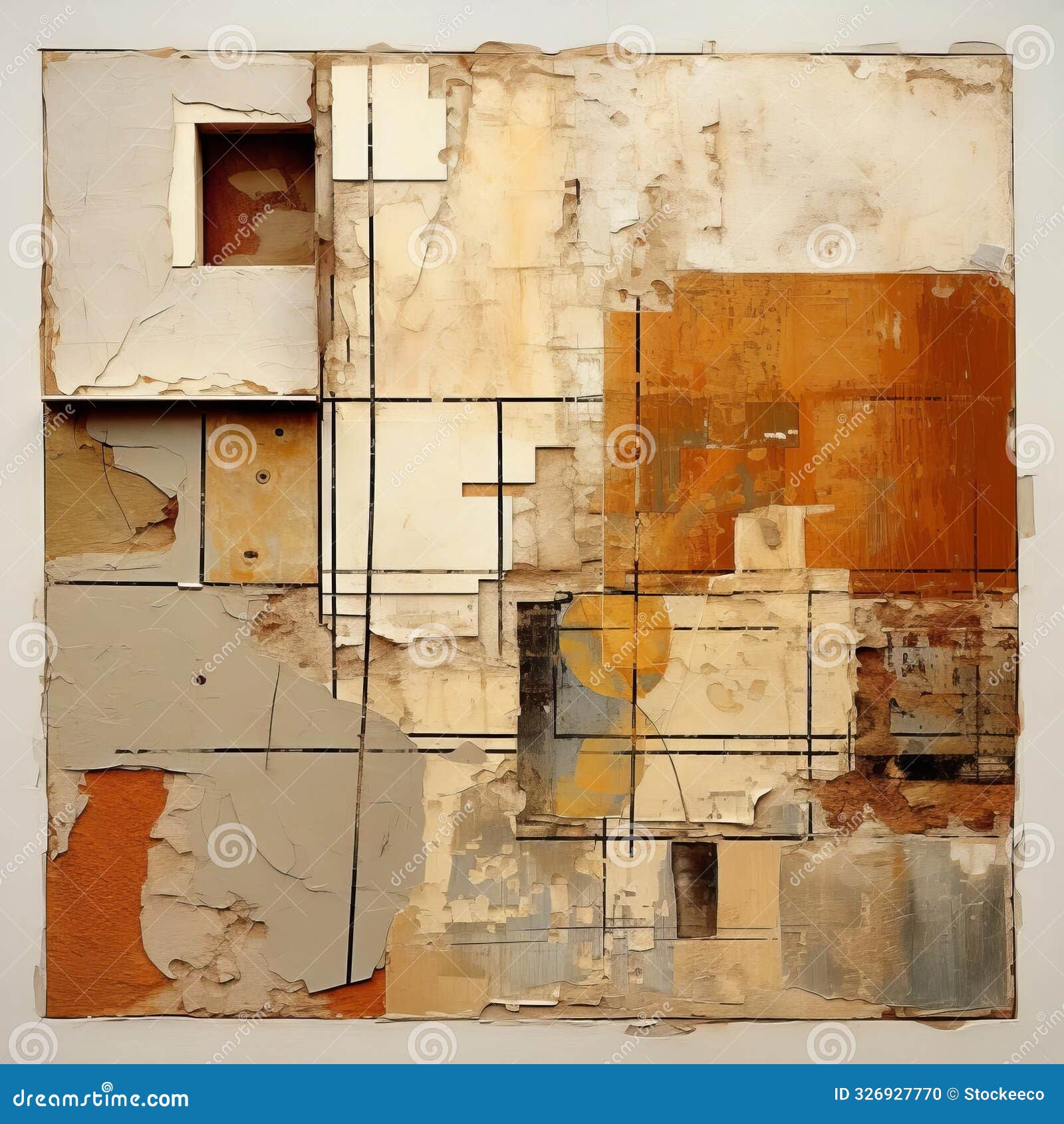 Realistic Cutout Collage Background Textures with Rust and White Stock ...