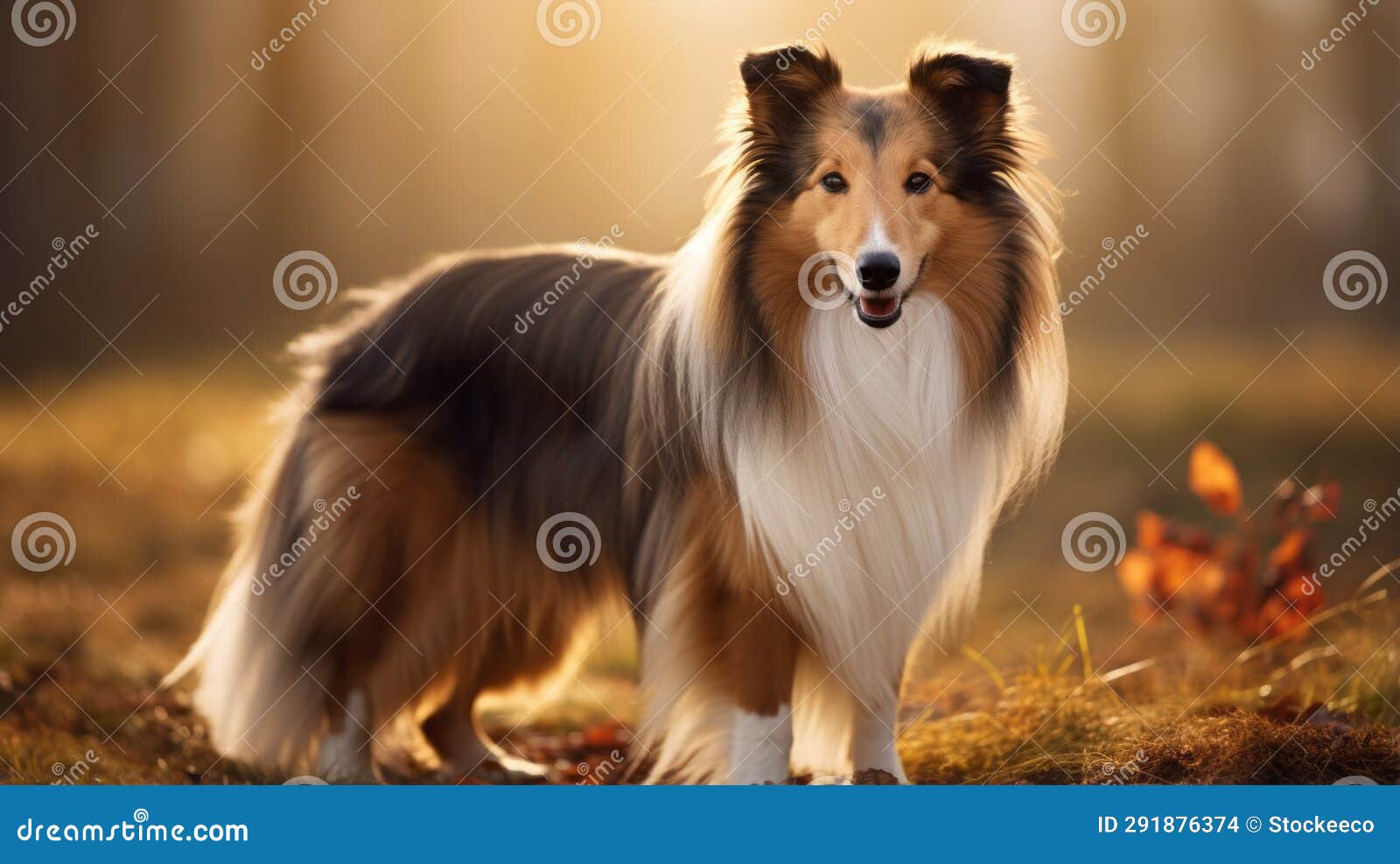 Stunning Collie Portrait in a Serene Wooded Setting Stock Illustration ... Stunning Collie Portrait in a Serene Wooded Setting Stock Illustration ...