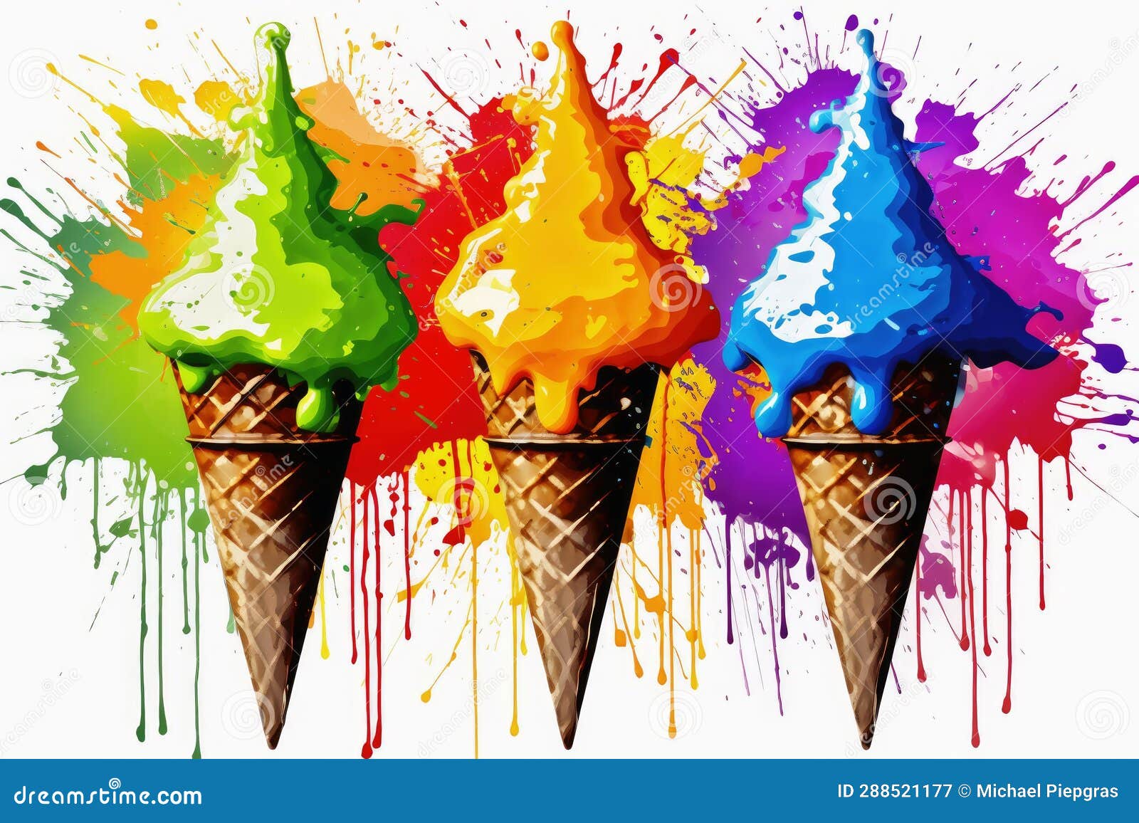 A Stunning and Colorful Ice Cream Artwork Stock Illustration ...