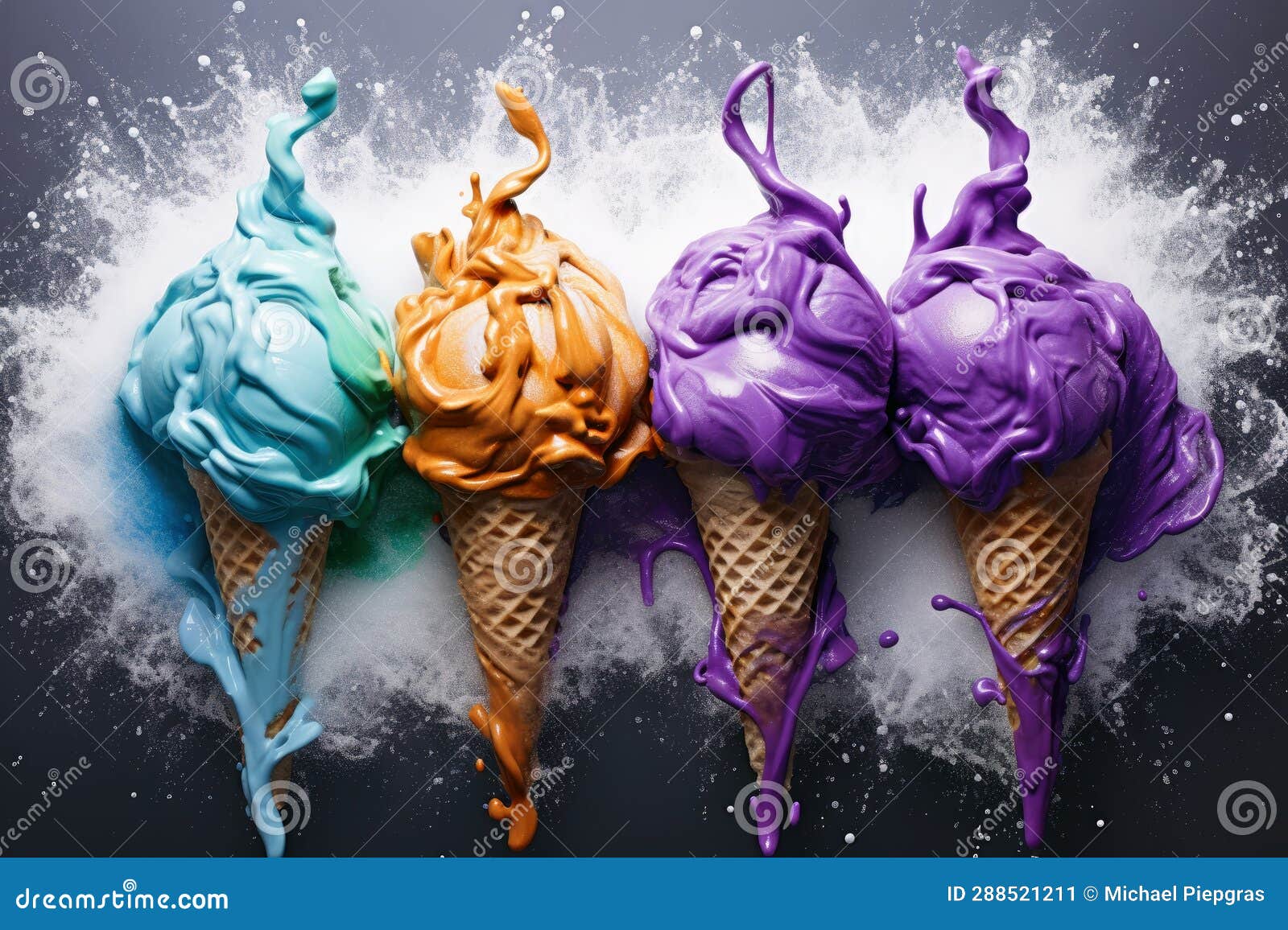 A Stunning and Colorful Ice Cream Artwork Stock Illustration ...