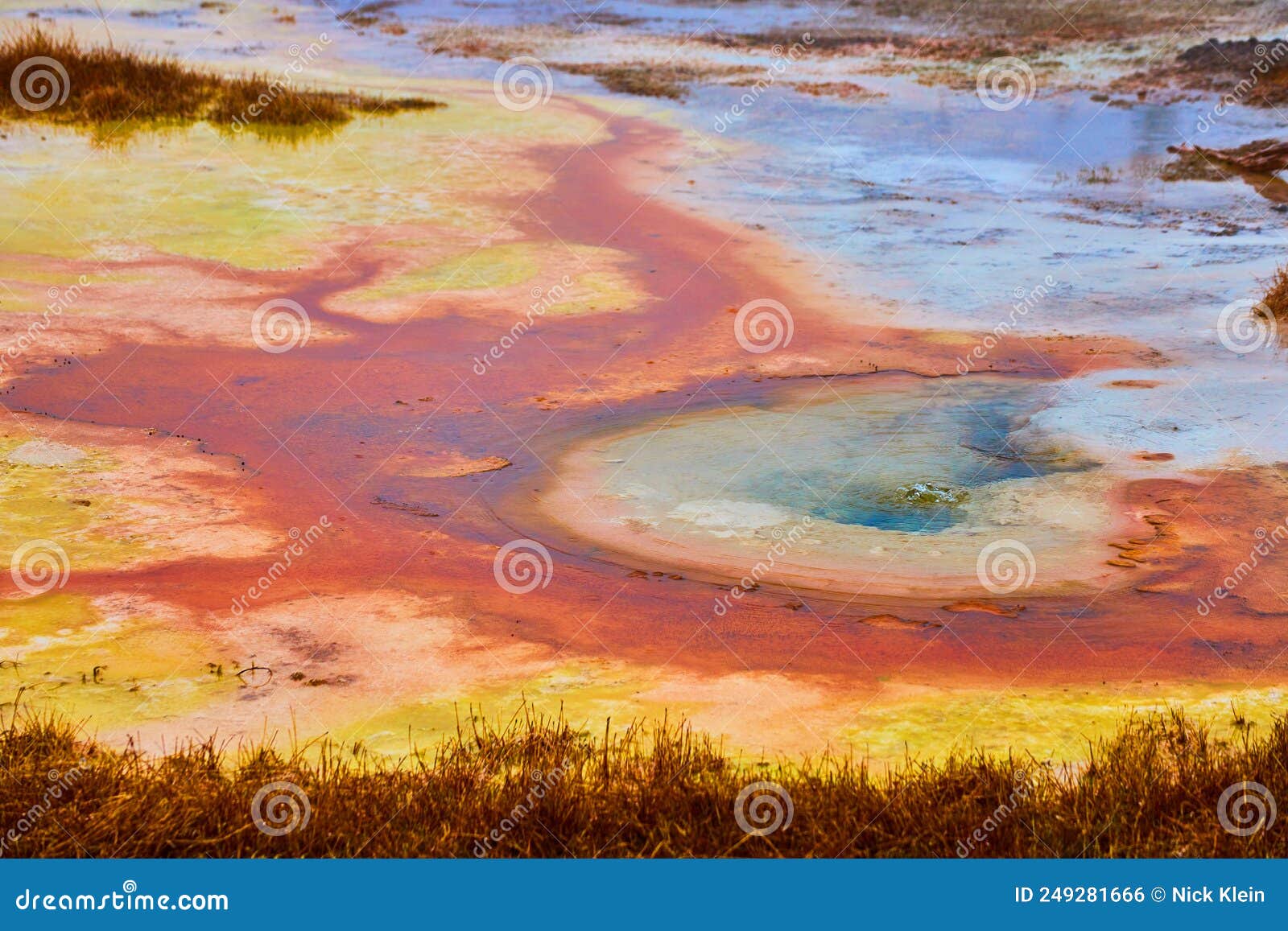 Stunning Colorful Pool of Alkaline Water in Yellowstone Stock Photo ...