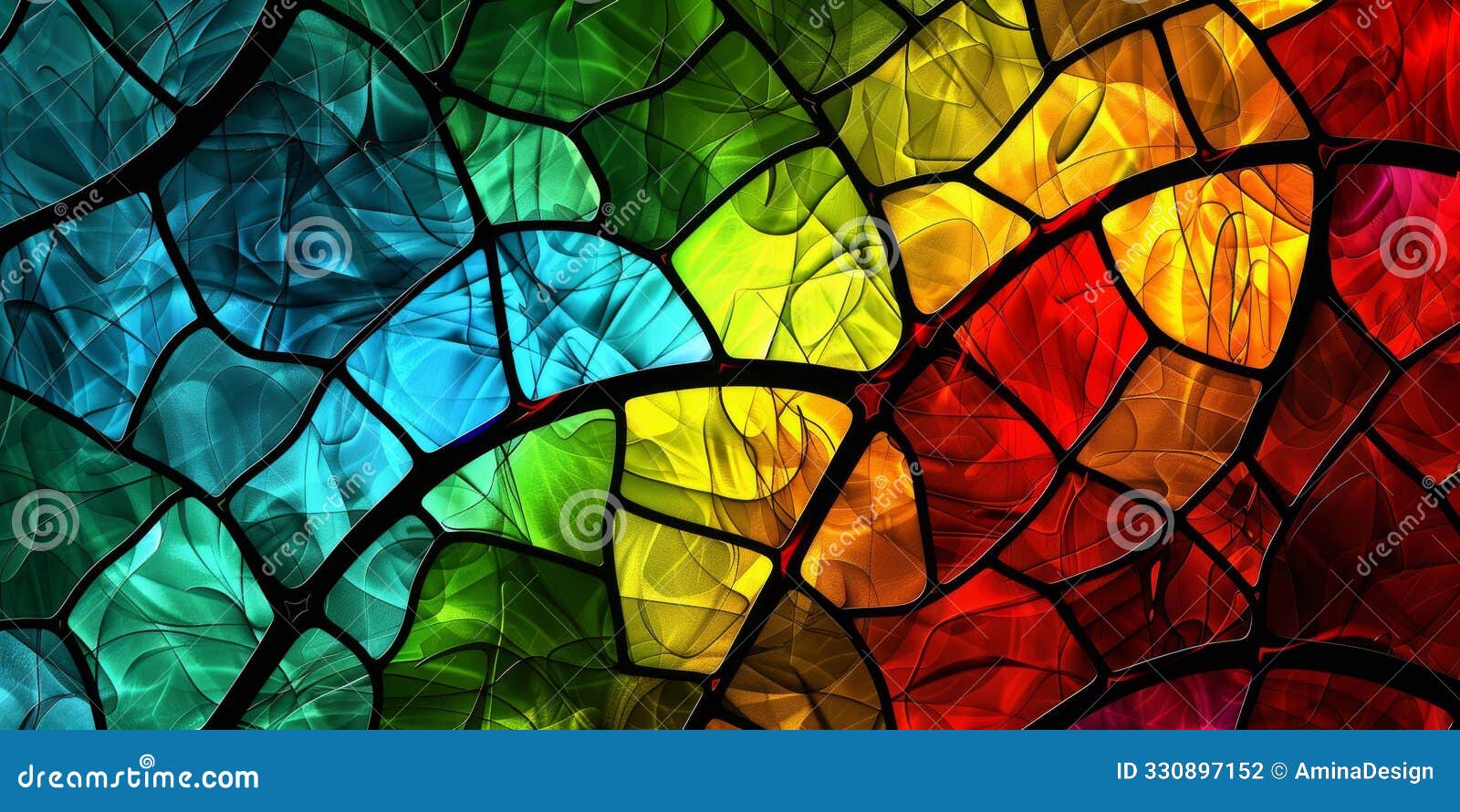 Stunning and Colorful Stained Glass Mosaic Pattern Displaying a ...