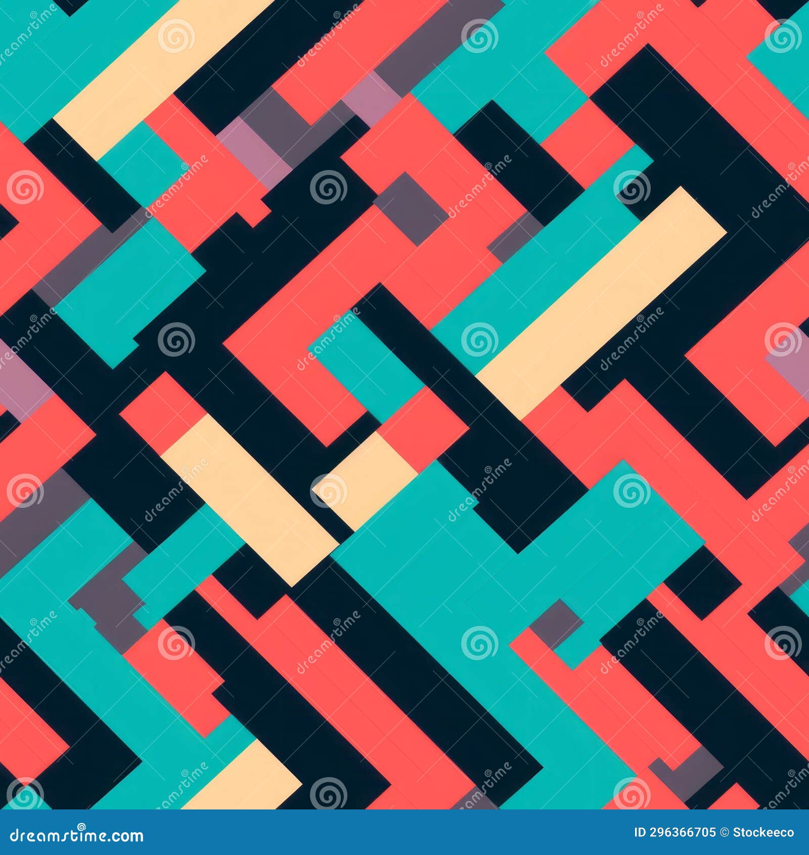 Colorful Geometric Pattern with Dark Orange and Dark Cyan Stock ...