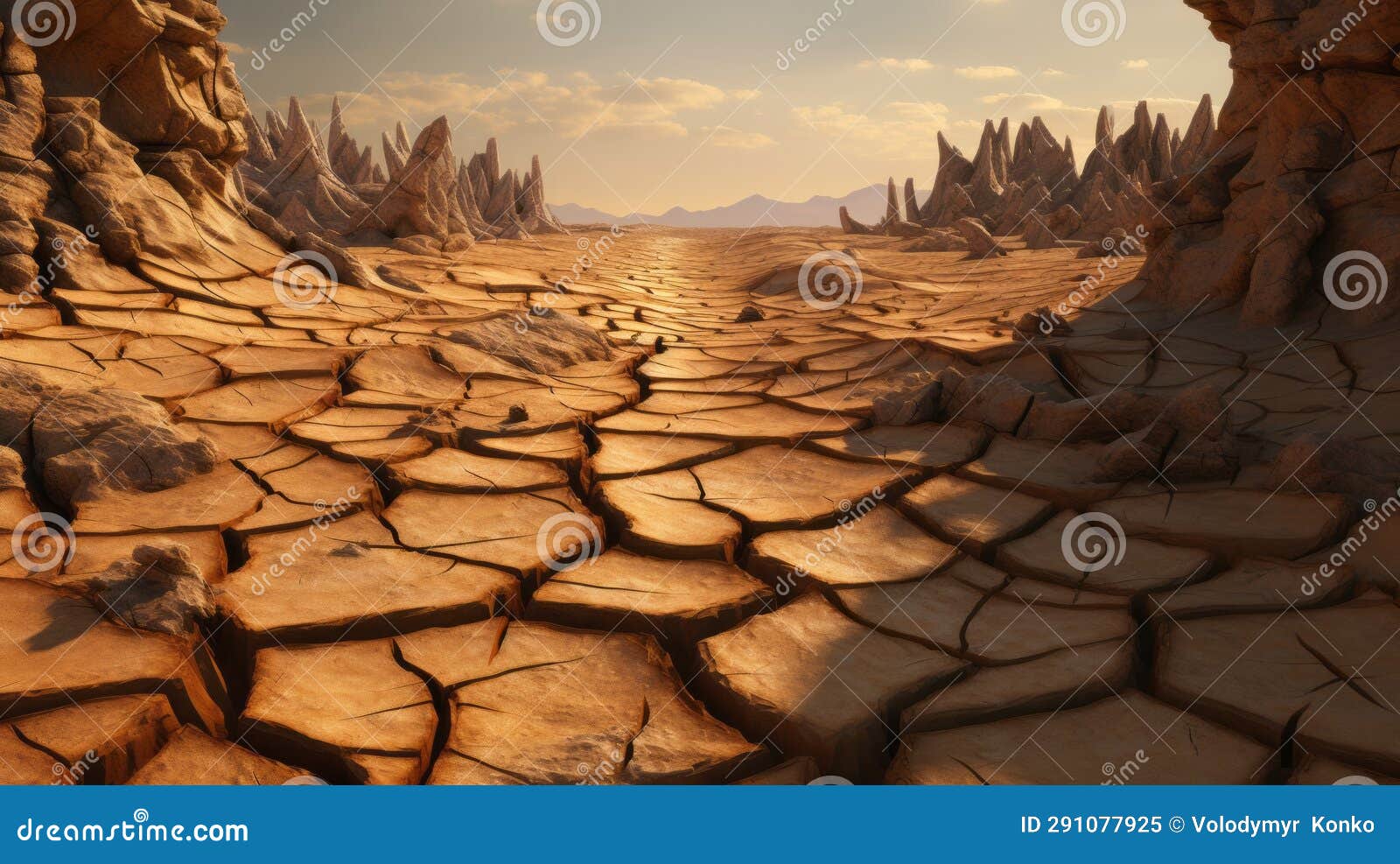 A Stunning Computer-generated Desert Landscape Stock Image - Image of ...