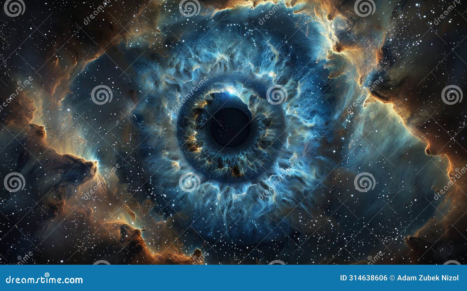 Stunning Cosmic Eye Nebula in Deep Space Stock Illustration ...