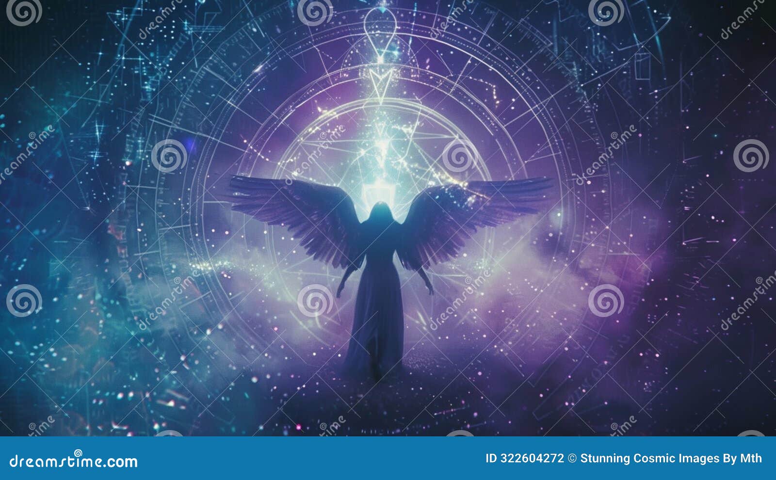 Unique Ethereal Silhouette of Female Light Angels with Wings in Pastel ...