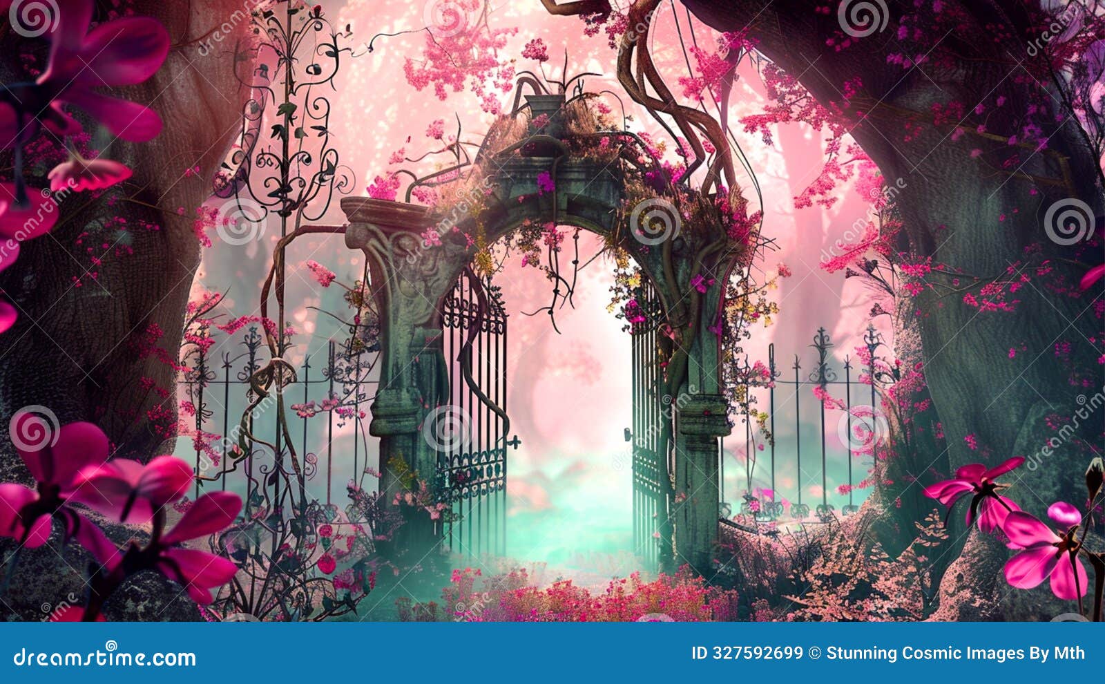 Fantasy Fairytale Secret Portal Gate To Another Dimension Covered in ...
