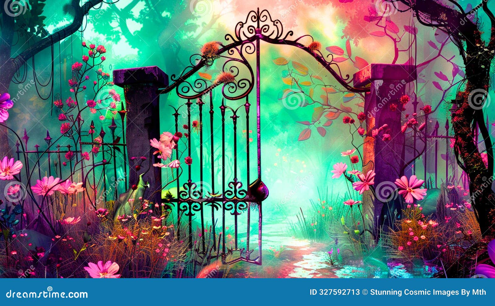 Fantasy Fairytale Secret Portal Gate To Another Dimension Covered in ...