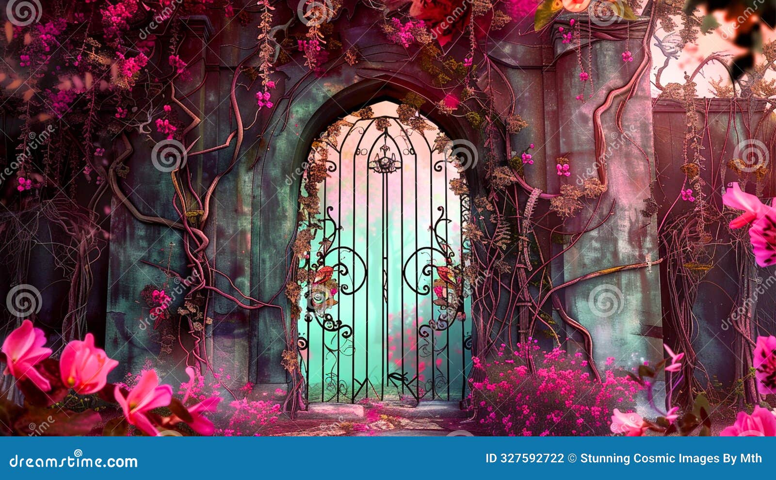 Fantasy Fairytale Secret Portal Gate To Another Dimension Covered in ...