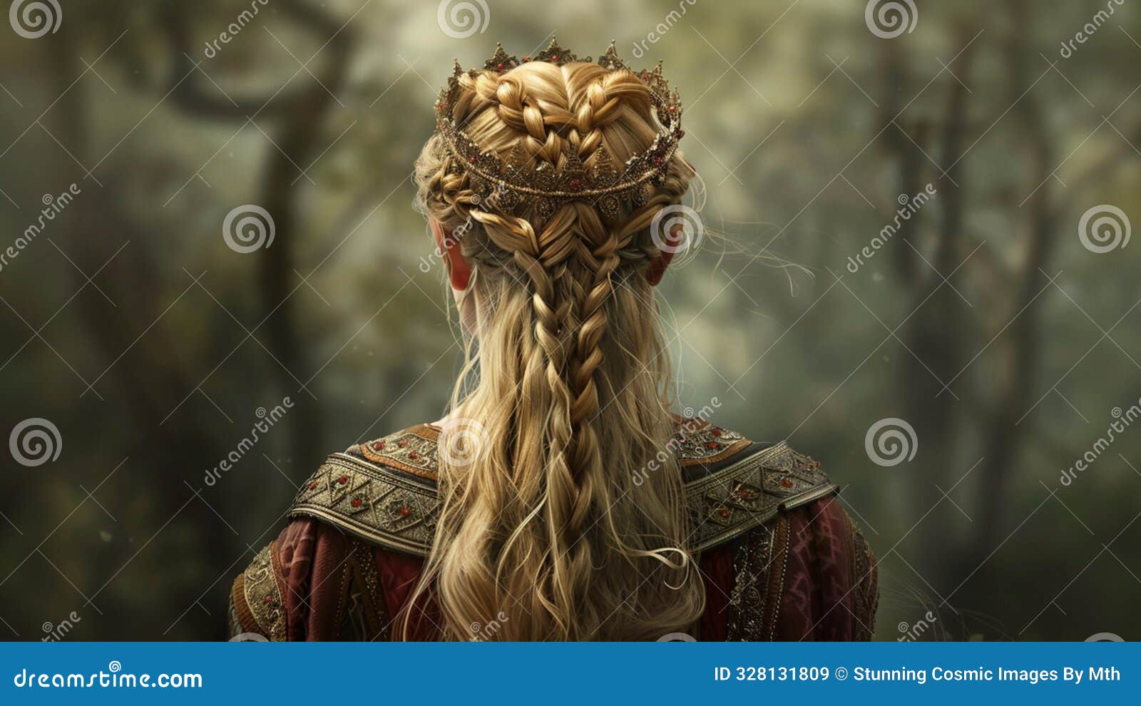 Beautiful Viking, Norse, Celtic Royal Princess Stock Illustration ...