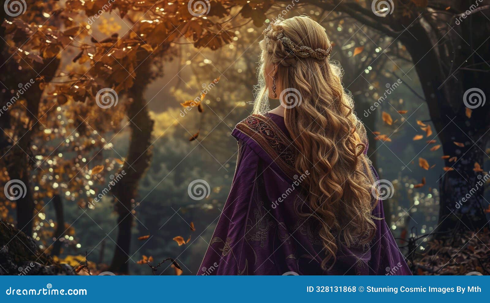 Beautiful Viking, Norse, Celtic Royal Princess Stock Illustration ...