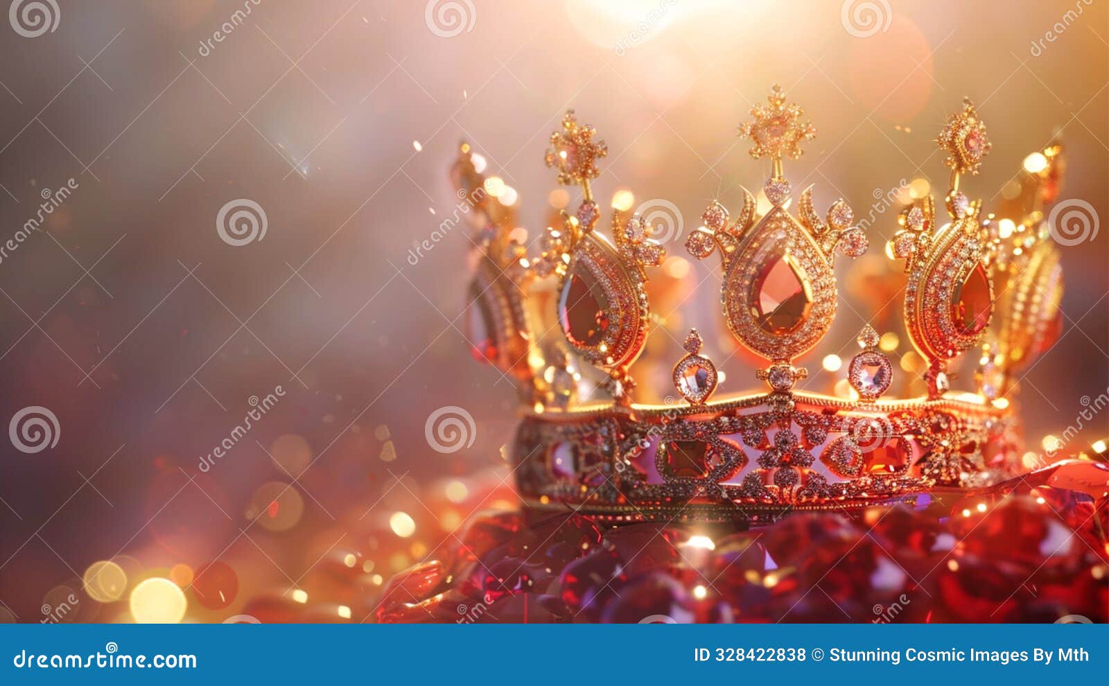 Majestic Royal Crown Decorated with Precious Gemstones Stock ...