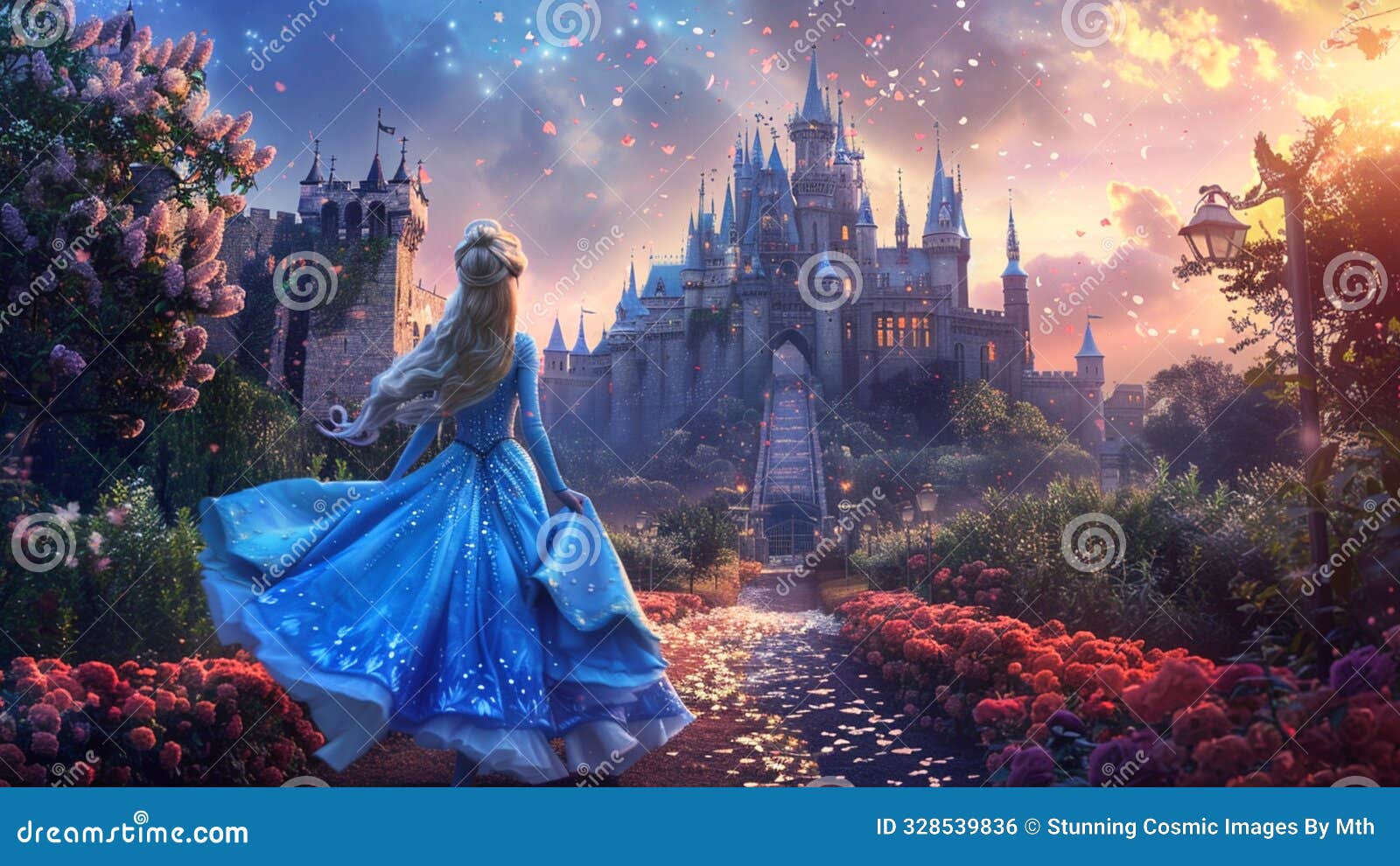 Beautiful Fairytale Princess in a Dreamy Dress Laces in an Enchanted ...