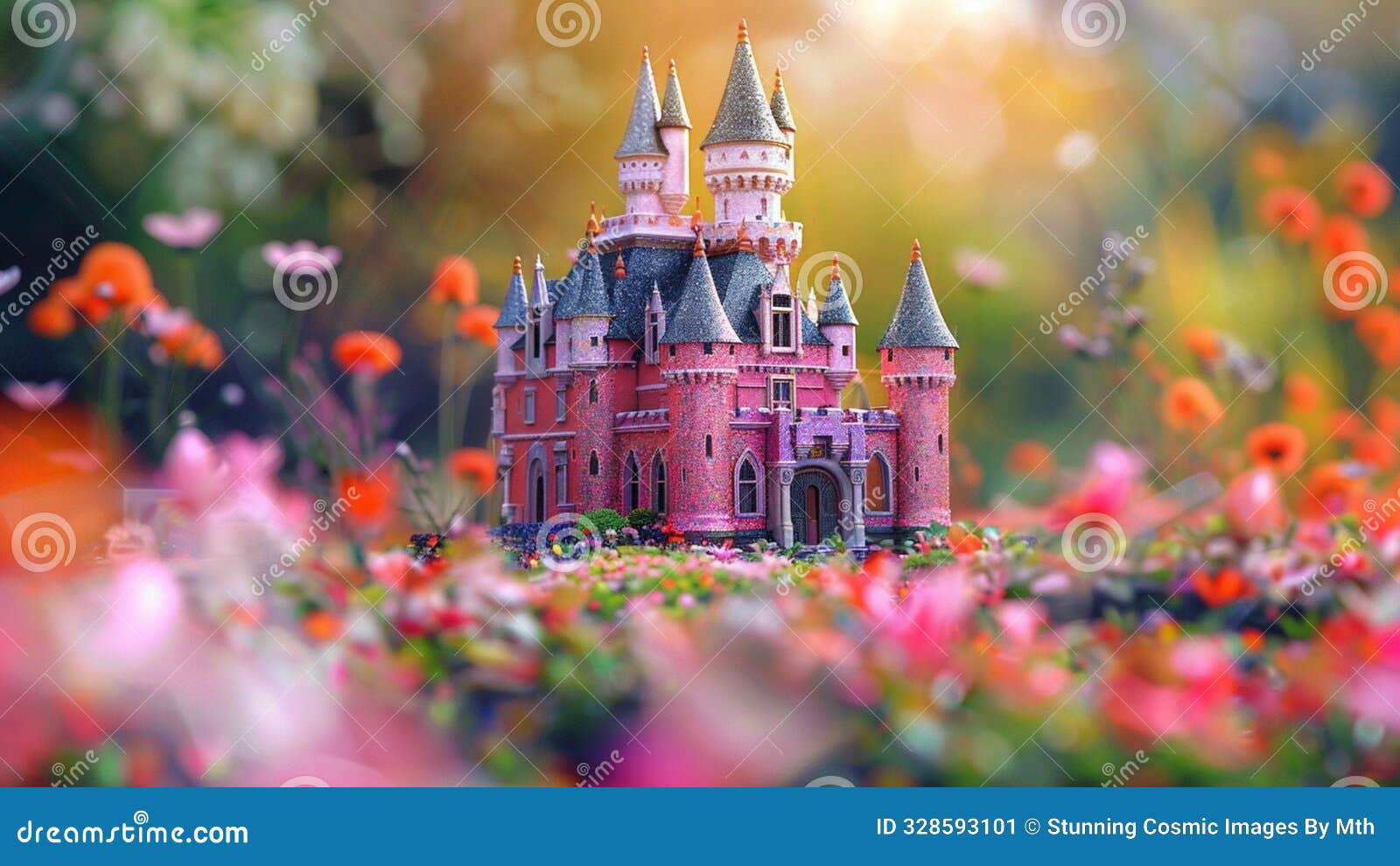 An Enchanted Glittery Castle Toy in a Colorful Fantasy Kingdom ...