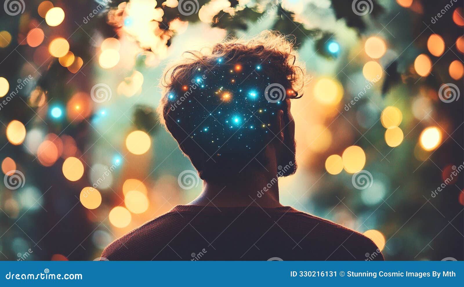 Man S Neurons Network Glowing while Brain is Thinking Stock ...