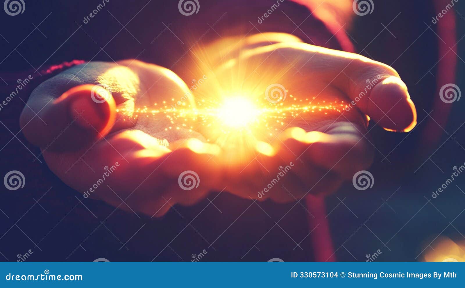 Healer Man Practicing Energy Healing Emitting Powerful Glowing Light ...