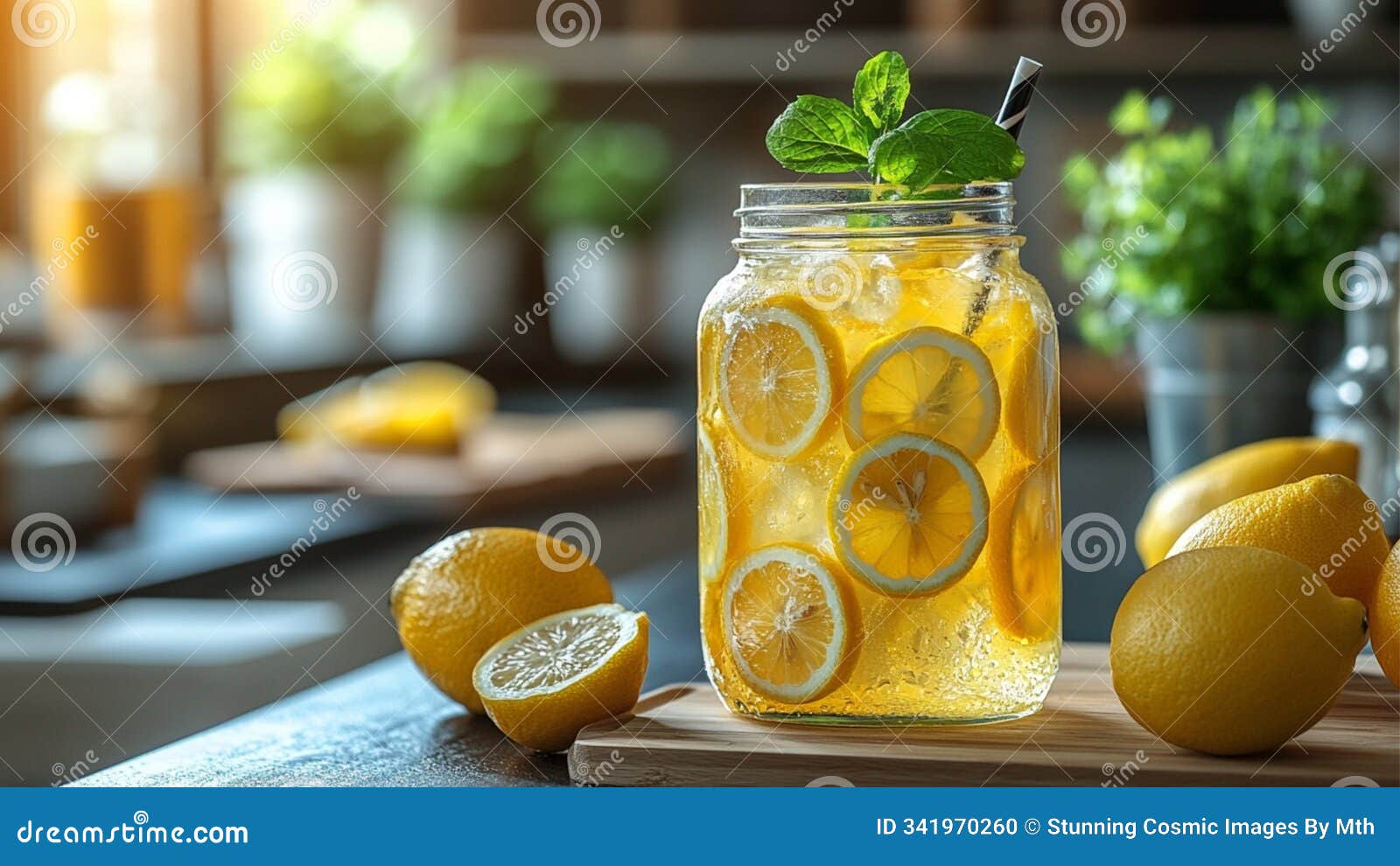 Stunning Lemon Display On Transparent Podium In Green Background Stock ...