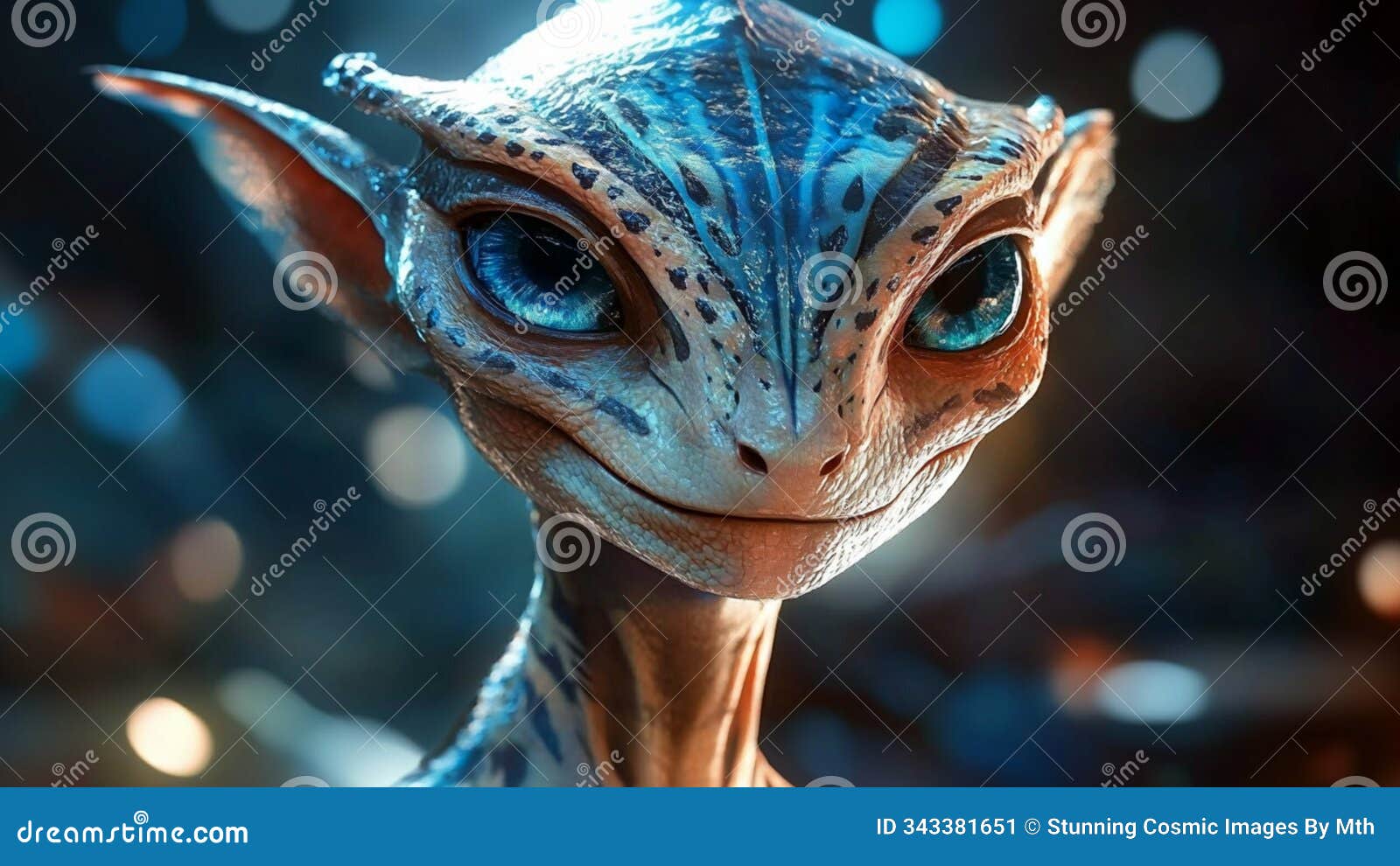 A Blue and Gray Alien Extraterrestrial Being Stock Illustration ...