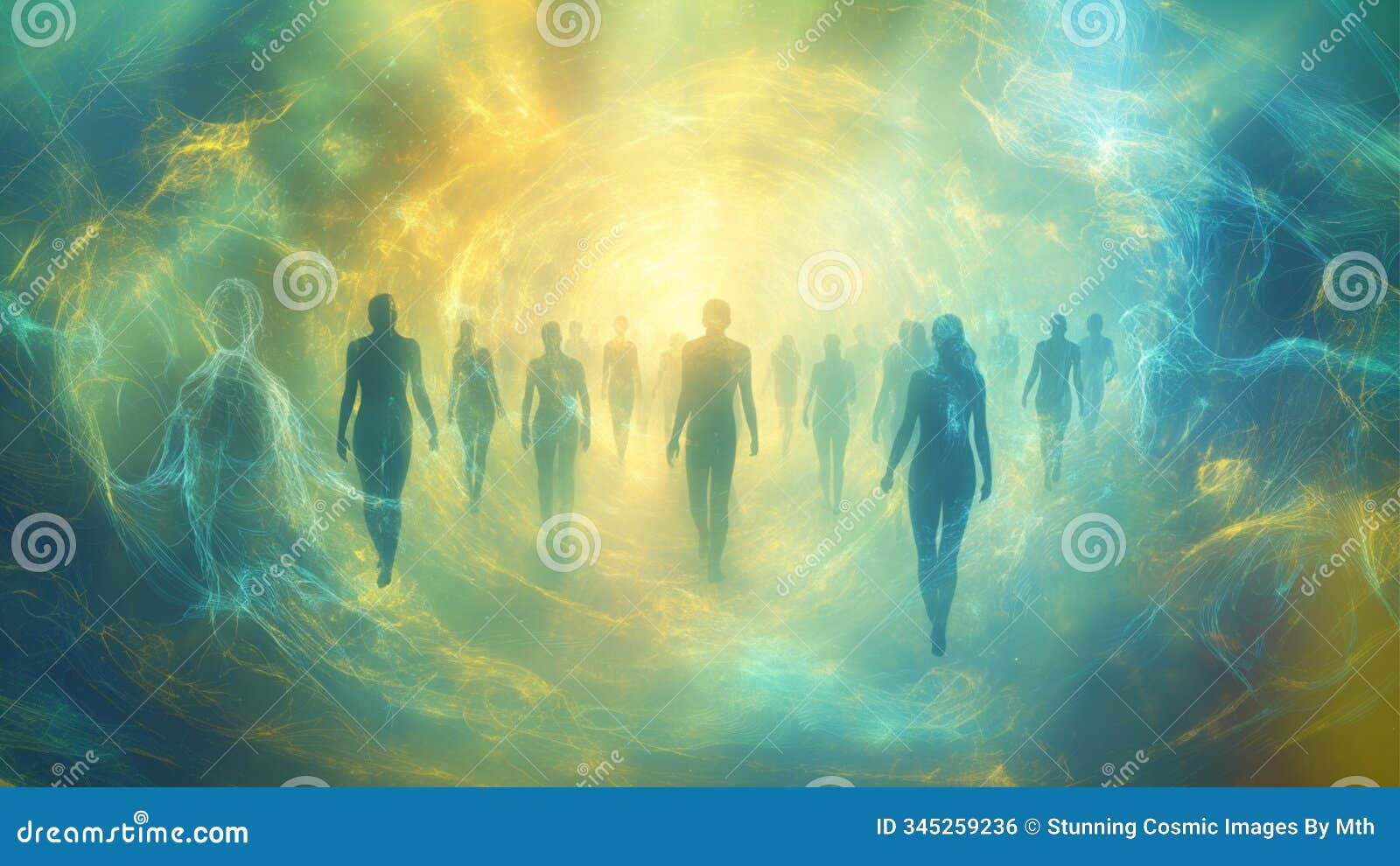 Group of People after Death in Heaven Going through a Portal ...