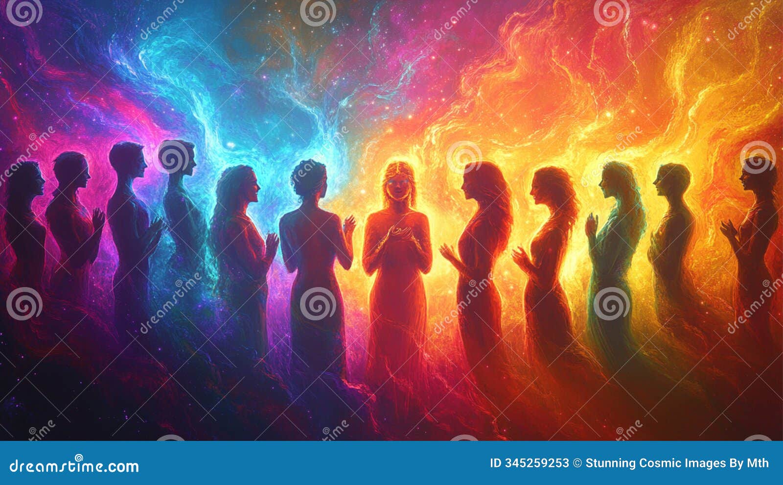 Group of People Souls after Death in the Astral Realm Stock ...