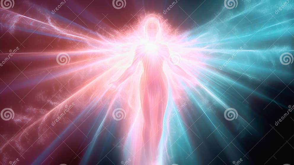 Spiritual Glowing Light Being in an Astral Background (Celestial ...