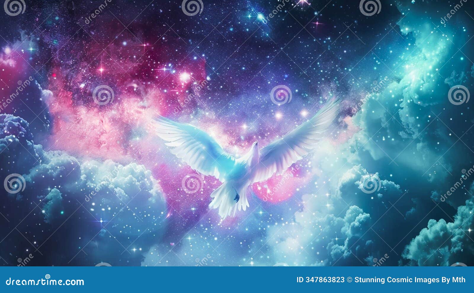 Cosmic Phoenix Rising from the Ashes Stock Illustration - Illustration ...