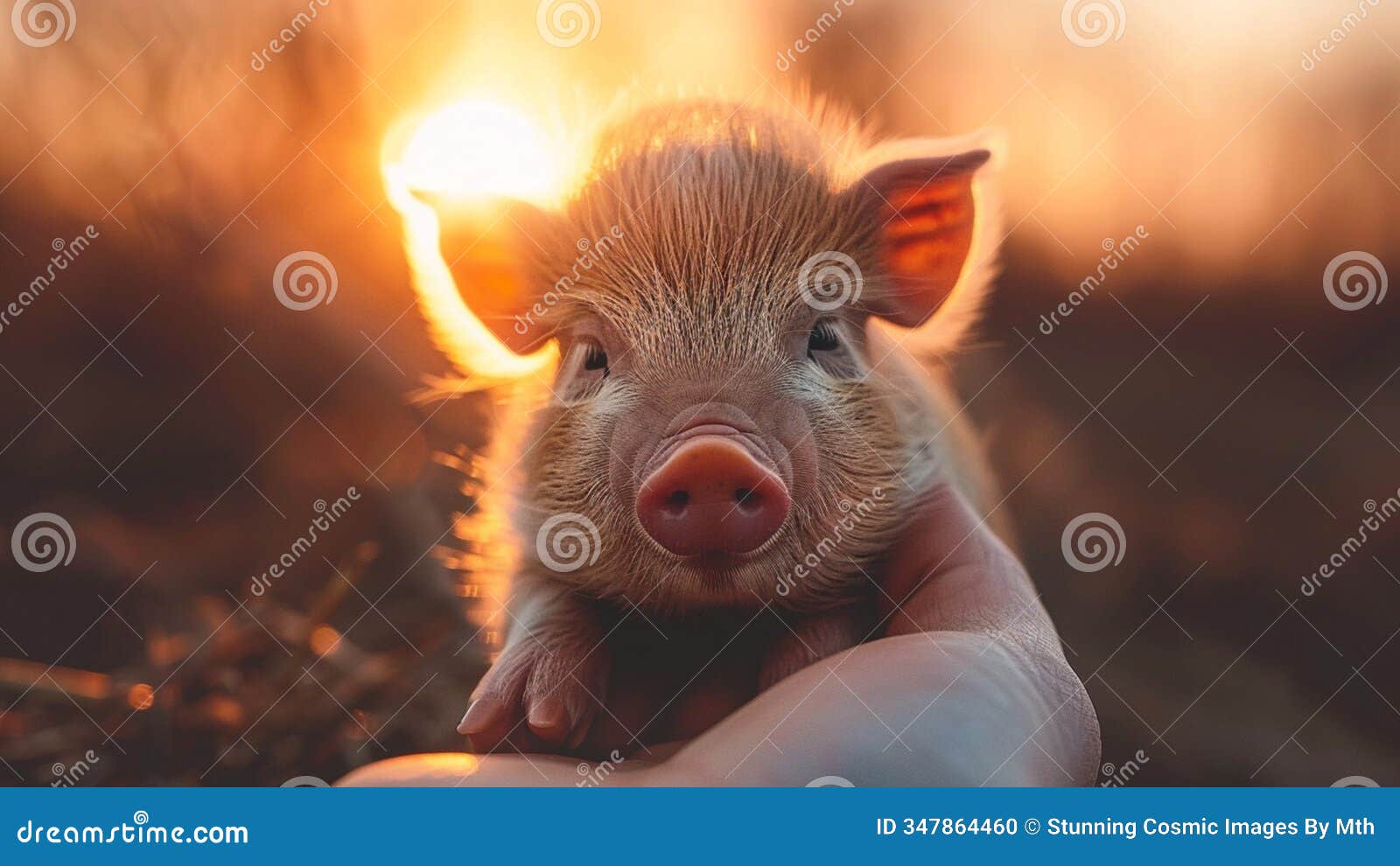 Holding or Hugging Tight a Cute Little Pet Pig Stock Illustration ...