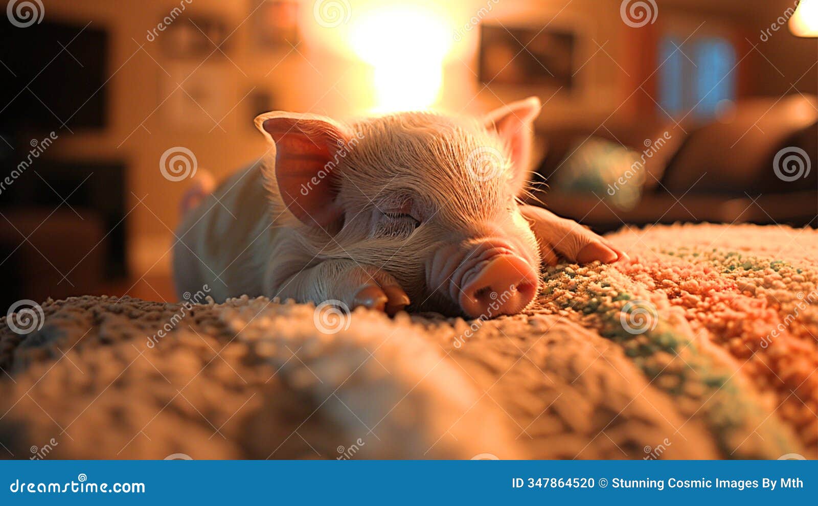 Cute Little Home Pet Pig Sleeping or Napping Stock Illustration ...