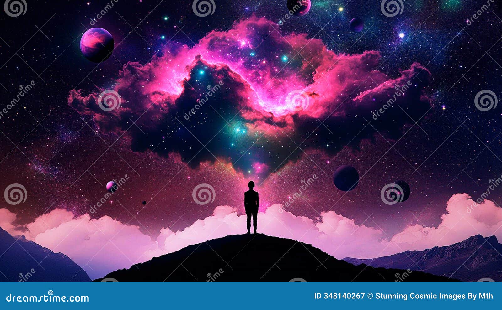 Pensive Starseed Man Introspecting, Reflecting, Contemplating while ...