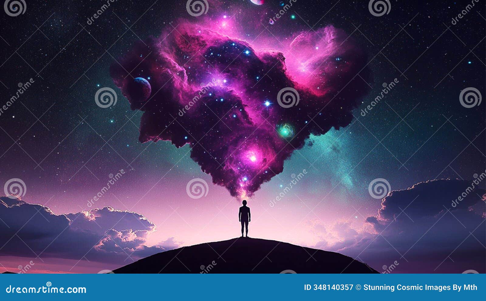 Pensive Starseed Man Introspecting, Reflecting, Contemplating while ...