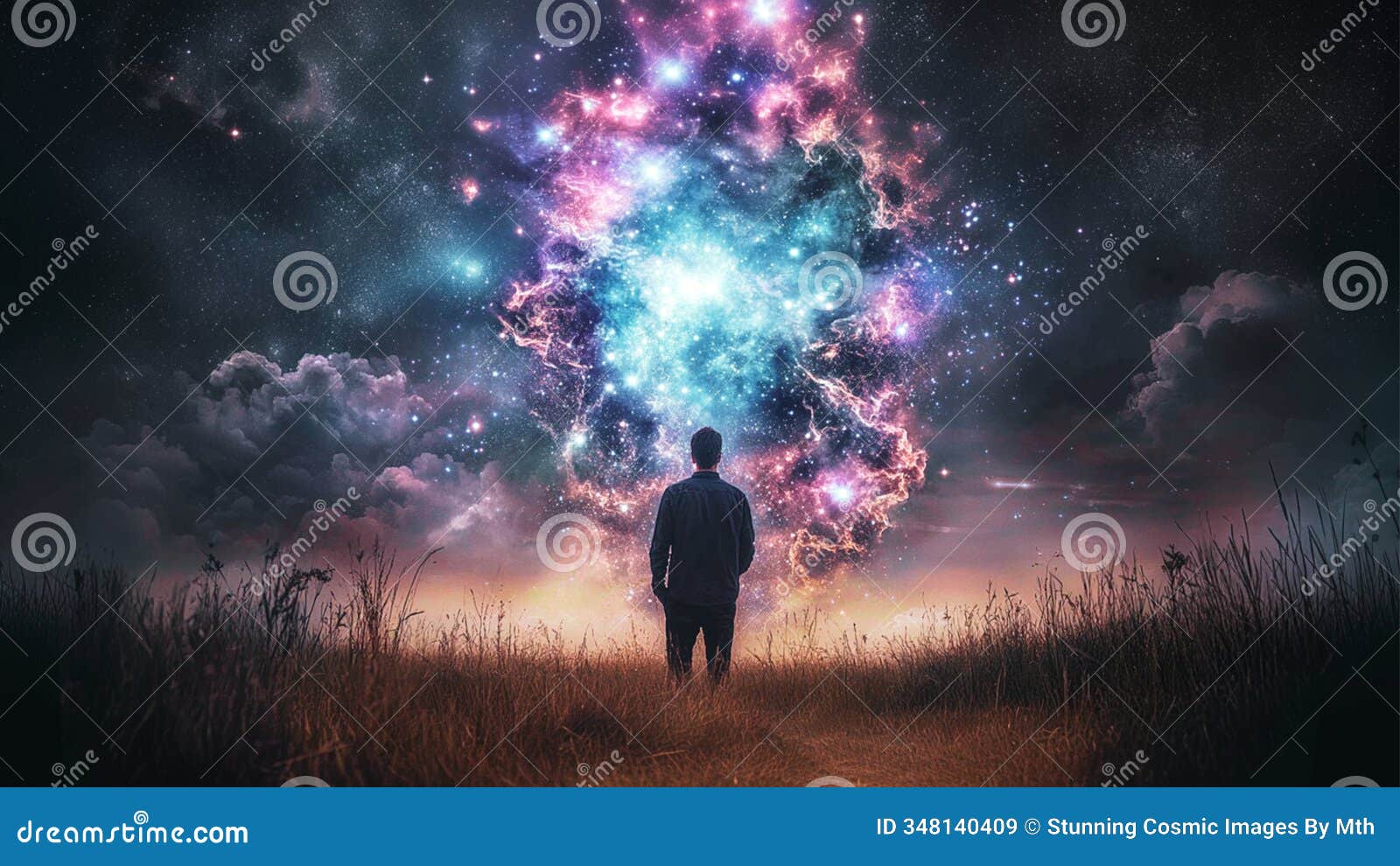 Pensive Starseed Man Introspecting, Reflecting, Contemplating while ...